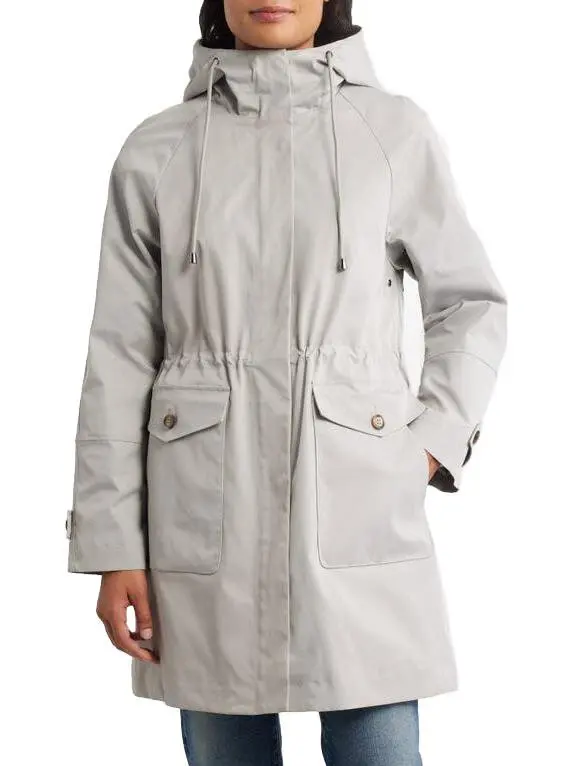 Bernardo Hooded Longline Raincoat - Ash