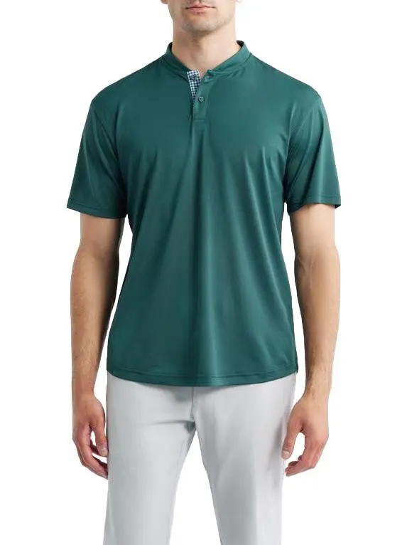 SWANNIES Collarless Golf Polo - Forest