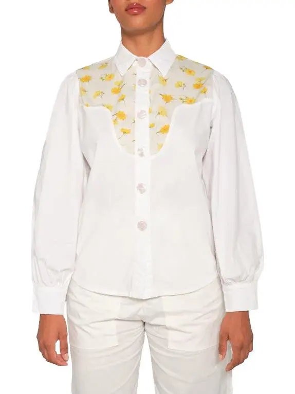 THE LULO PROJECT Alamo Floral Panel Shirt - Mini Daisy