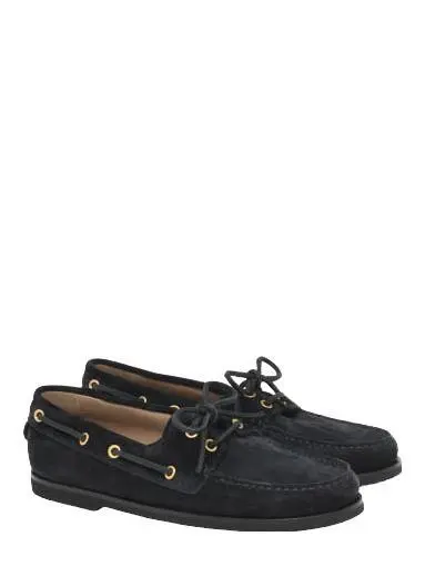 GIANVITO ROSSI Vandée Boat Shoe - Blue Suede