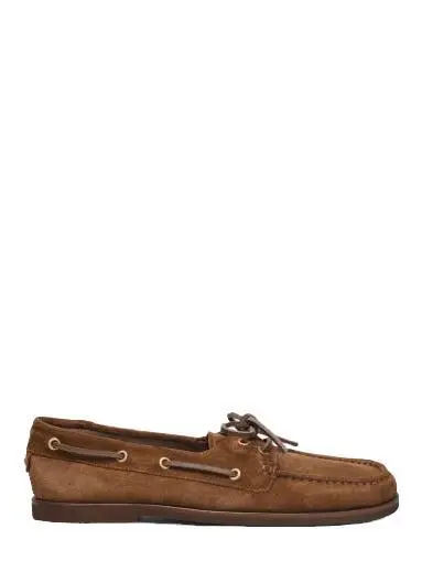 GIANVITO ROSSI Vandée Boat Shoe - Brown Suede