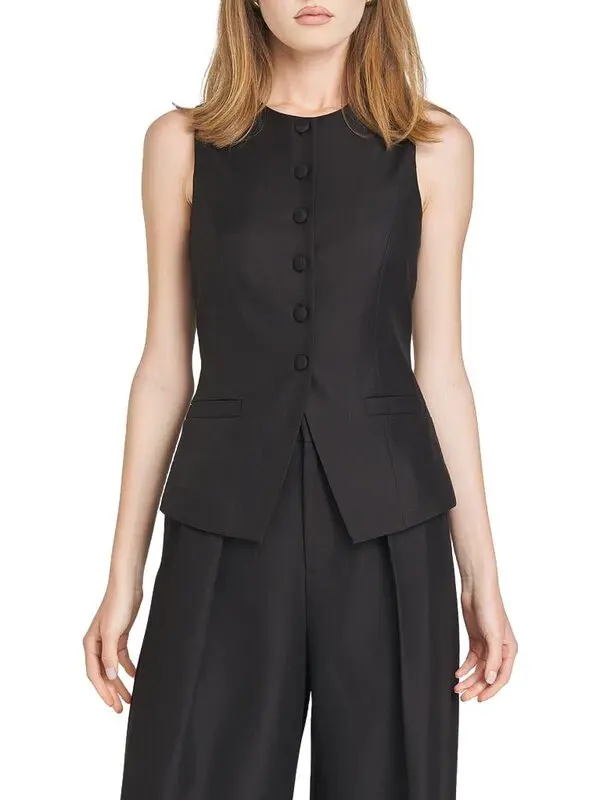 WAYF Maddox Sleeveless Vest - Black