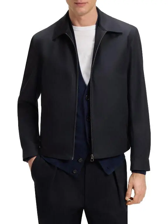 Hugo Boss X Beckham Cotton Blend Zip Jacket - Dark Blue