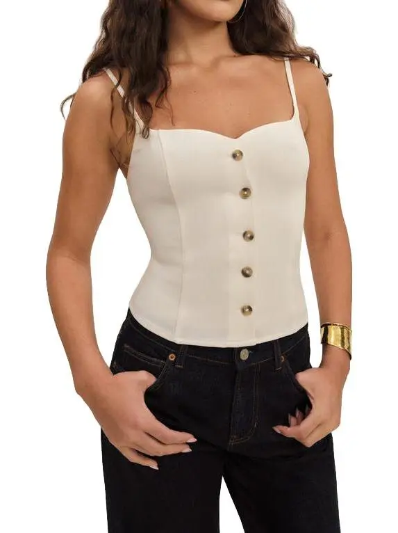 REFORMATION Danika Button-up Camisole - Fior Di Latte