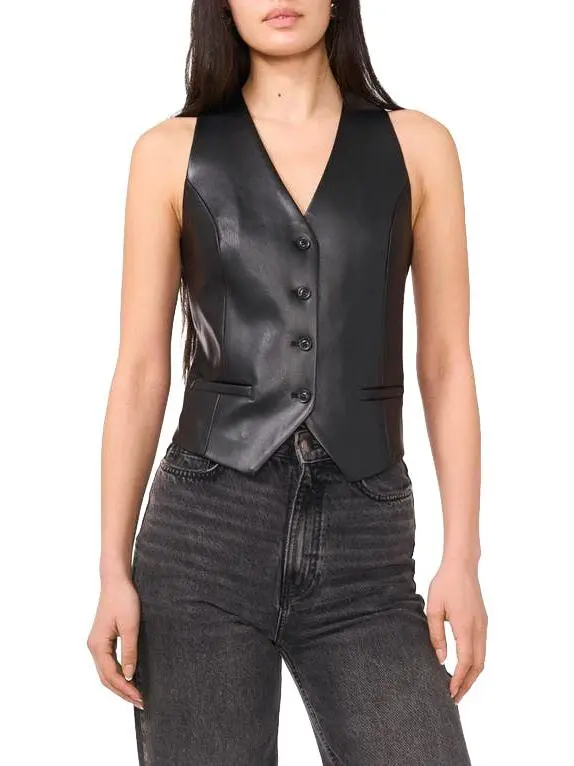 1.State Faux Leather Vest - Rich Black