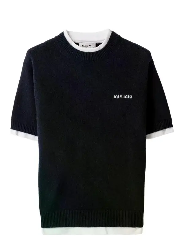 Miu Miu Short-sleeve Crew-neck T-shirt - Blue