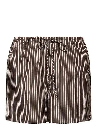 Dissh Striped Cotton-silk Blend Shorts - Bitter Choc
