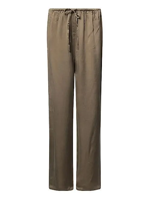Dissh Relaxed-fit Silk Trousers - Olive