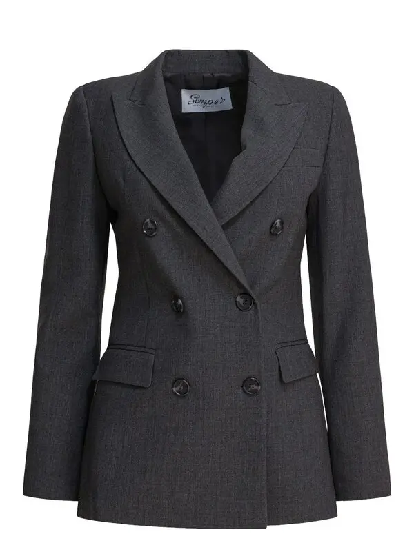 SEMPER Double-breasted Blazer - Grey
