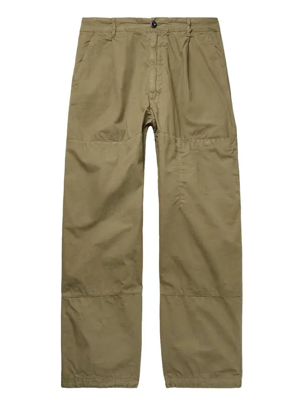 C.P. COMPANY Wide-leg Pleated Cargo Trousers - Green