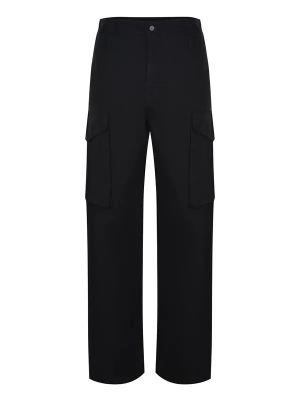MSGM Cotton Cargo Pants - Black