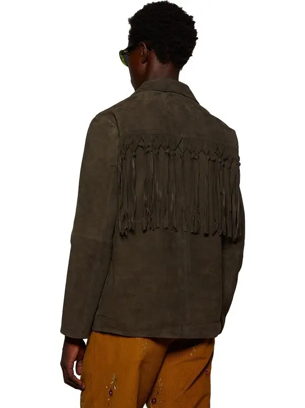BAZISZT Vestige Suede Jacket - Khaki