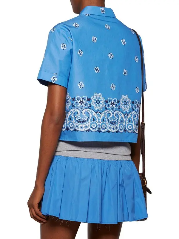 Miu Miu Bandana Poplin Shirt - Blue