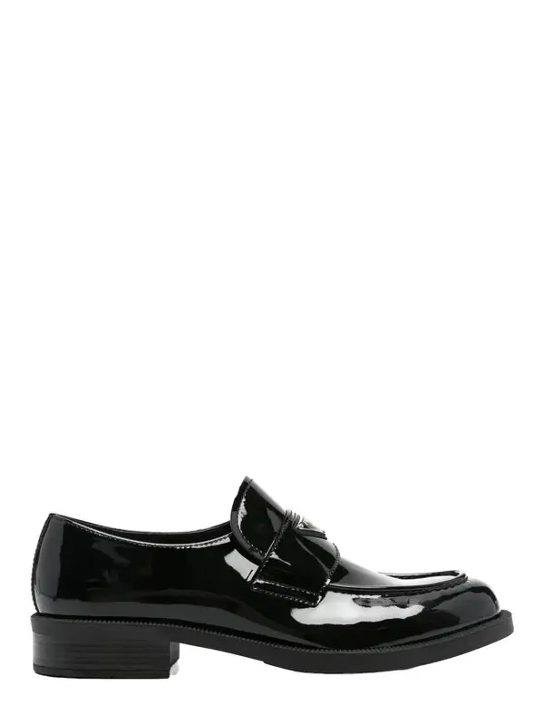 Prada Triangle-logo Leather Loafers - Black