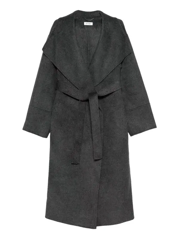 Soft Goat Belted Coat - Grey