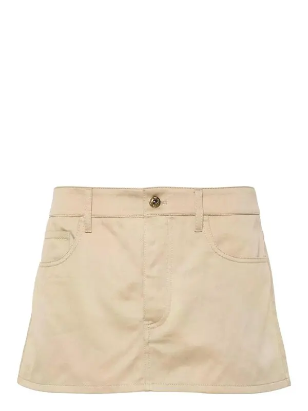 Miu Miu Logo-appliqué Mini Skirt - Neutrals