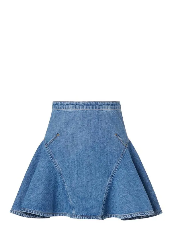 Givenchy Ruffled Denim Miniskirt - Blue