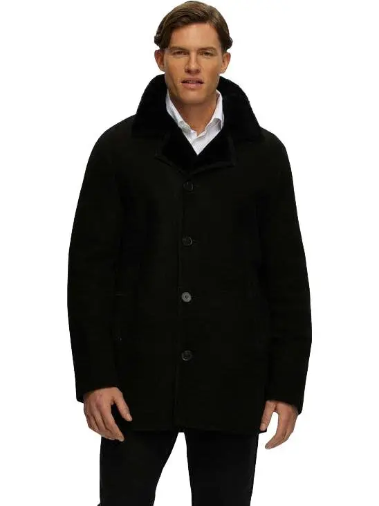 Gorski Shearling Lamb Button Jacket - Black