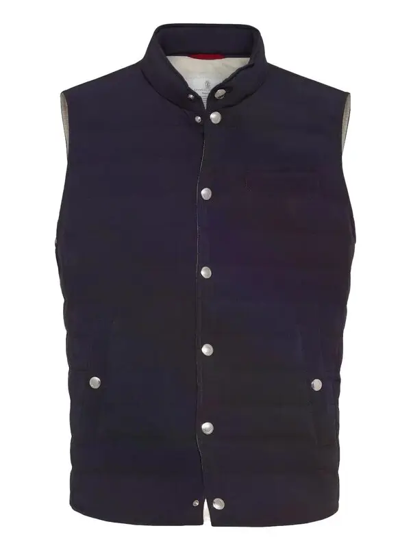 Brunello Cucinelli Quilted Snap-fastening Gilet - Blue