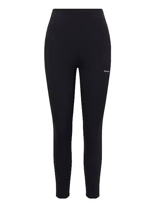 TEAM WANG DESIGN Logo-print Stretch-woven Leggings - Black