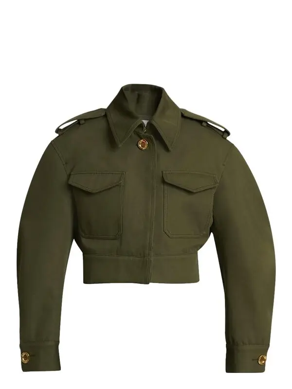Givenchy Cocoon Cropped Utility Jacket - Khaki