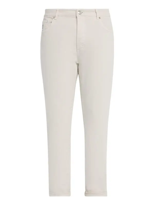 Brunello Cucinelli Traditional-fit Five-pocket Denim Pants - Light Grey