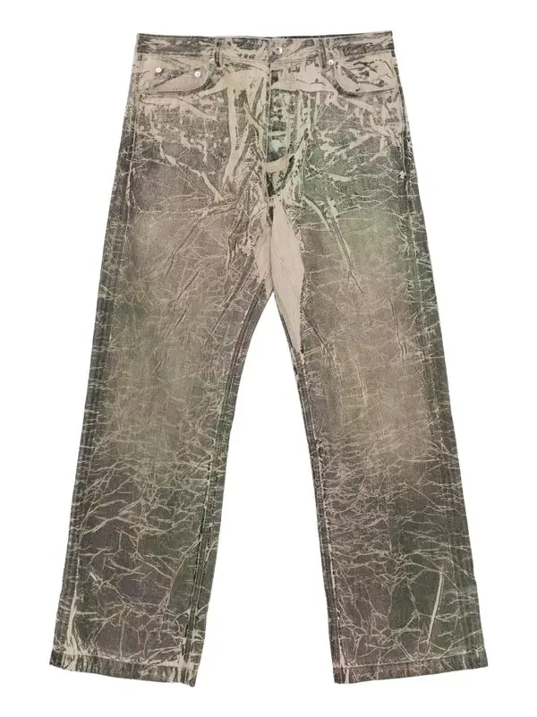 Rick Owens Distressed Cotton Jeans - Grey
