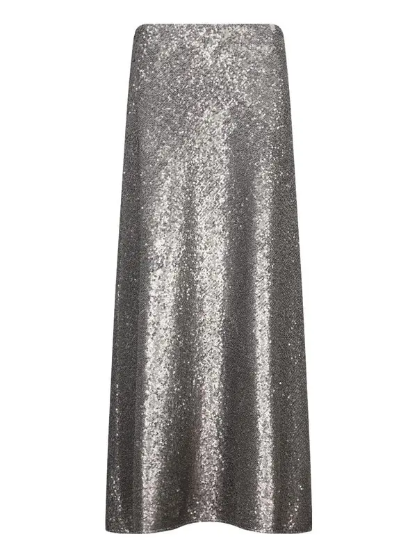 Herno Sequin A-line Midi Skirt - Grey