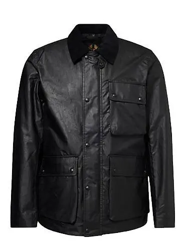 Belstaff Incline Corduroy-collar Waxed-cotton Jacket - Black