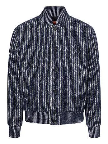 Missoni Knitted Bomber Jacket - Blue & Grey
