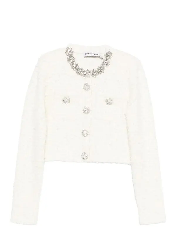 SELF-PORTRAIT Boucle Knit Sweater - Beige