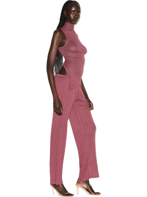SKIMS Sheer Knit Mock Neck Tunic - Beet
