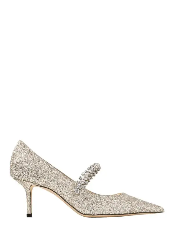 JIMMY CHOO Crystal-embellished Bing 65 Glitter Pumps - Beige