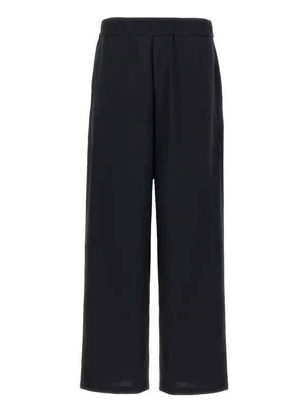 Ami Wool Wide Leg Pants - Gray