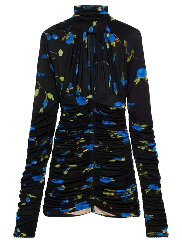 Blumarine Floral-print Mini Dress - Blue