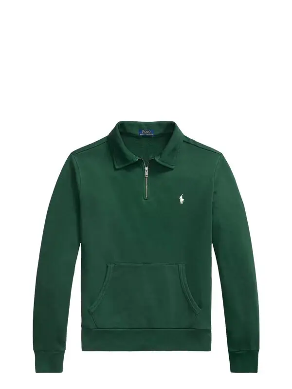 Ralph Lauren Embroidered-logo Half-zip Sweatshirt - Green