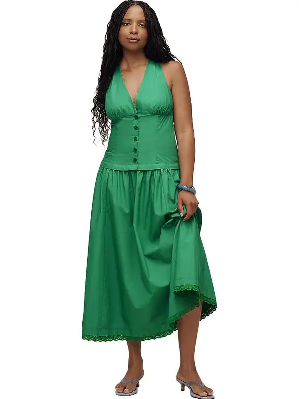 Maeve Halter V-neck Midi Dress - Clover