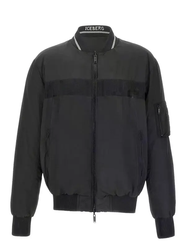 Iceberg Embroidered-logo Bomber Jacket - Black