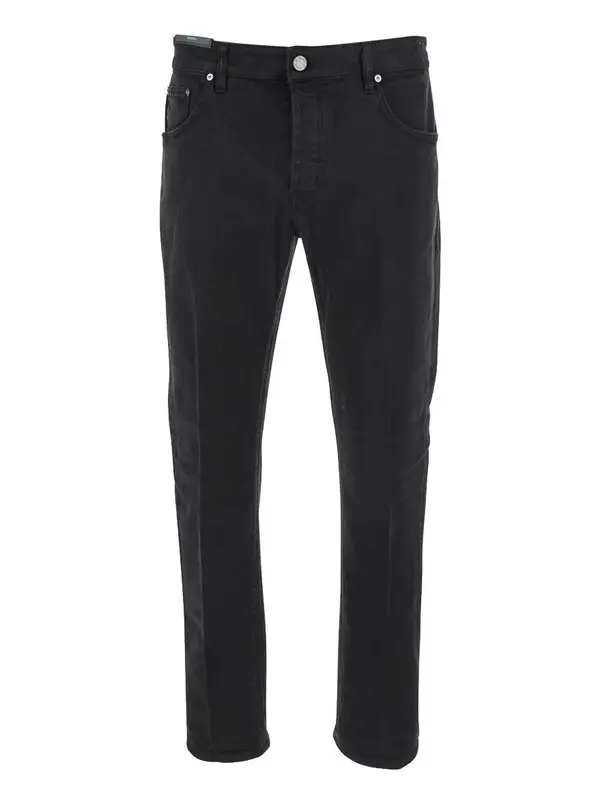 PT TORINO Denim Jeans With Logo Patch - Black