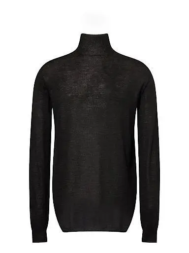 Rick Owens Relaxed-fit Turtleneck Wool-knit Jumper - Black