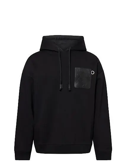 Loewe Relaxed-fit Cotton-jersey Hoody With Brand Patch - Black