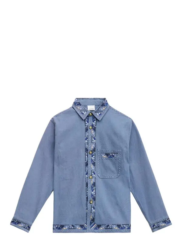 Isabel Marant Rudy Embroidered Cotton Overshirt - Blue