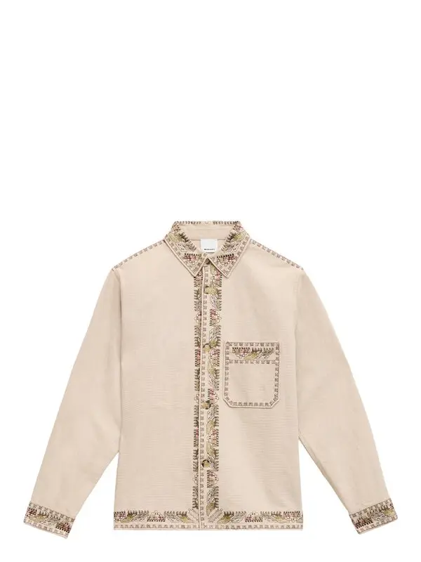Isabel Marant Rudy Embroidered Cotton Overshirt - Ecru