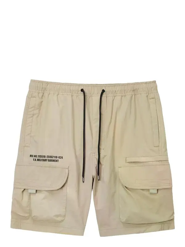 FINGERCROXX Drawstring Cargo Shorts - Neutrals