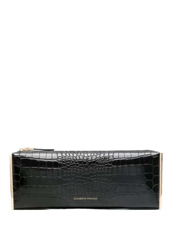 Elisabetta Franchi Zip Clutch - Black
