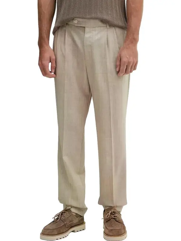 Hugo Boss Wool Trousers - Neutrals