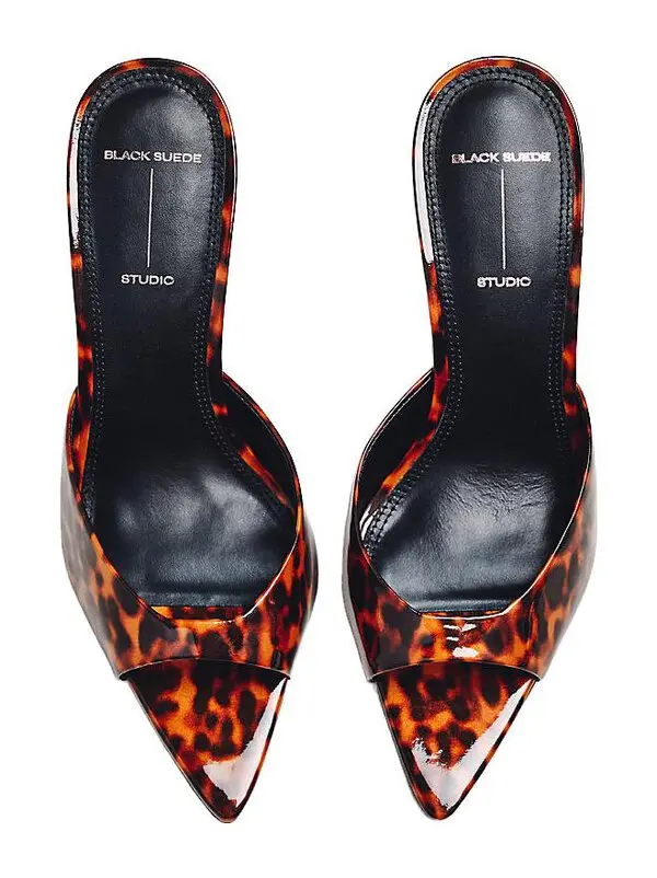 BLACK SUEDE STUDIO Brea 80 Mule Heels - Tortoise