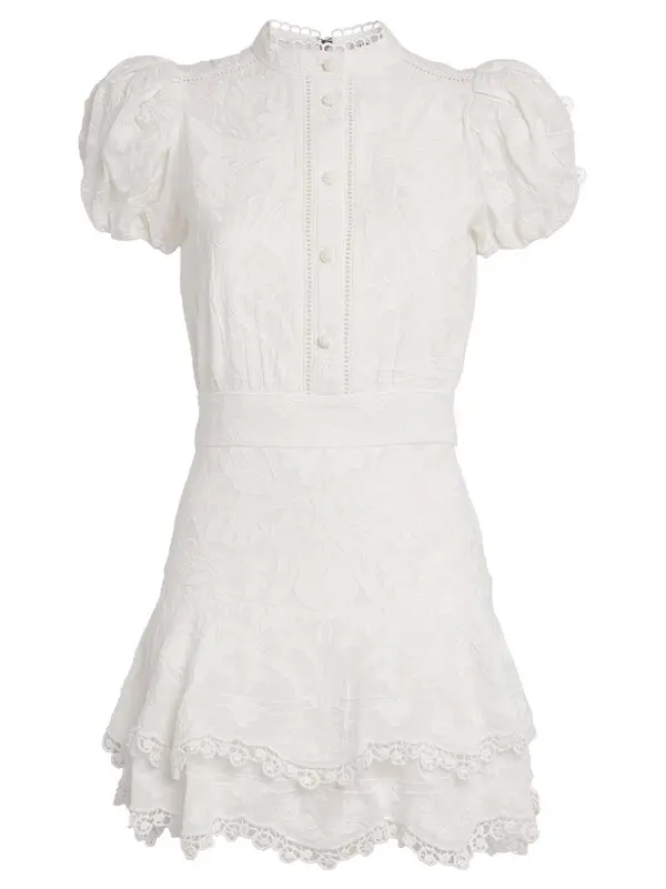 Alice + Olivia Cotton Loryn Mini Dress - White