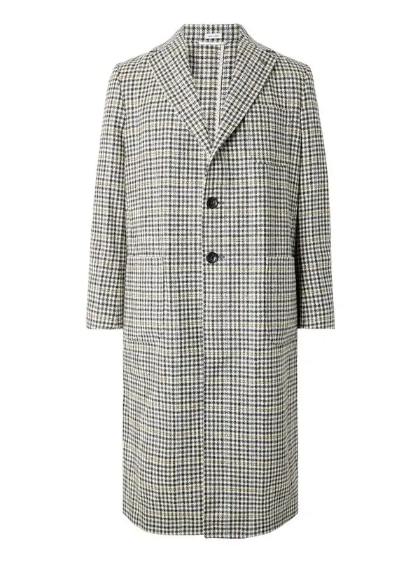 Thom Browne Checked Wool-tweed Overcoat - Gray