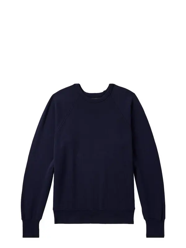 LES TIEN Cotton-jersey Sweatshirt - Blue